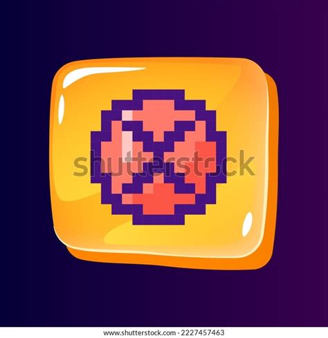 multiplication action glossy ui button pixelated stock vector royalty