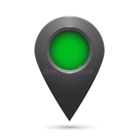 Realistic Geolocation Icons In Yellow Blue And Gray On A White Background Stock Vector