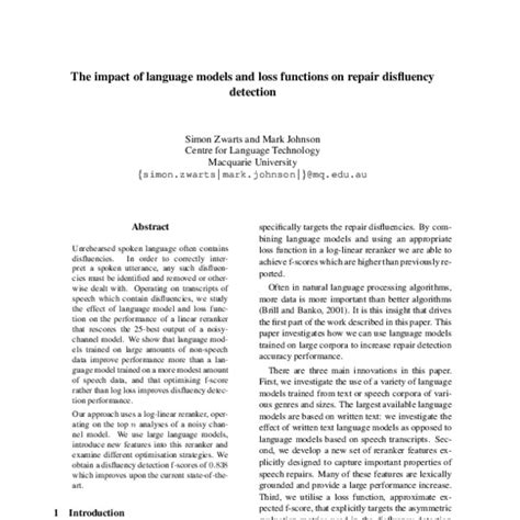 The Impact Of Language Models And Loss Functions On Repair Disfluency