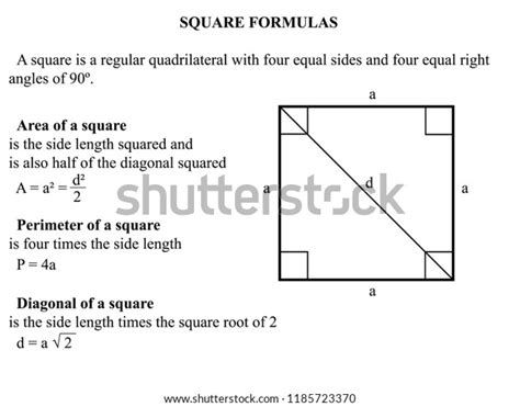 Square Formulas Vector Illustration Stock Vector Royalty Free 1185723370 Shutterstock