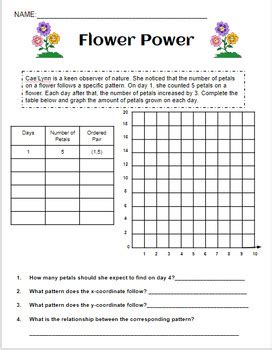 Graphing Number Patterns Worksheets By The Thyear TPT