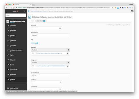 the classic northwind database converted to the nosql world