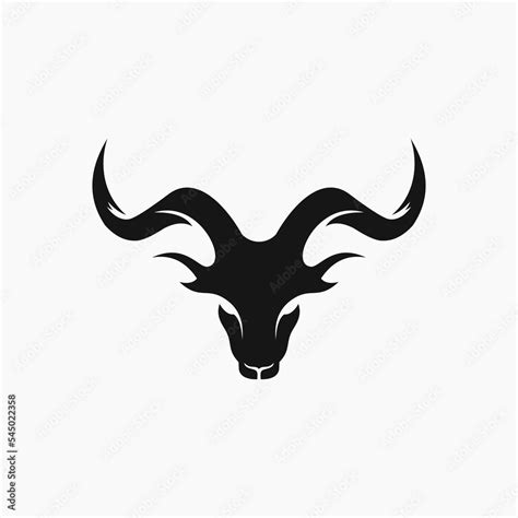 Vetor De Goat Skull Logo Design Icon Vector Illustration Do Stock Adobe Stock