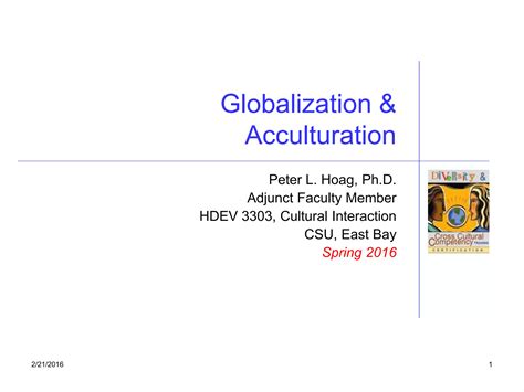 Hoag 2015 Acculturation And Globalization Pptx