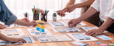creative front end developer brainstorming ui design scrutinize stock
