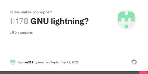 Gnu Lightning · Issue 178 · Sarah Walker Pcempcem · Github