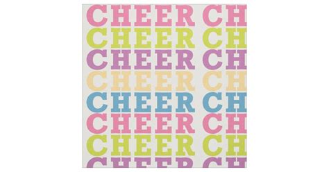 Cheer Text Pattern Fabric Zazzle