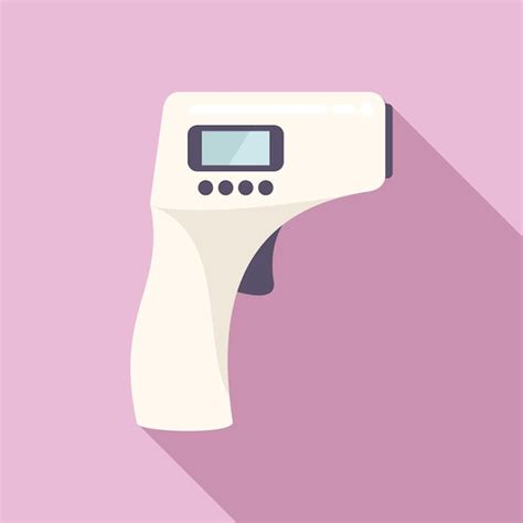Premium Vector Laser Thermometer Icon Flat Vector Heat Diagnostic