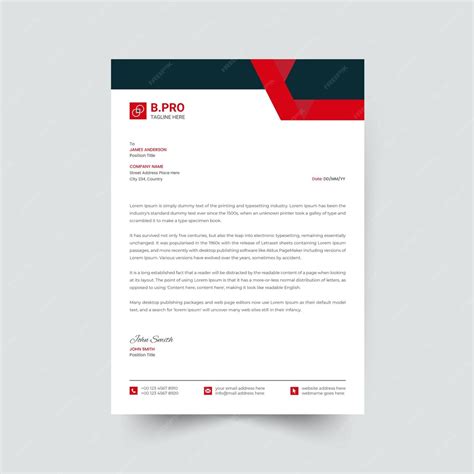 Premium Vector Modern Business Letterhead Template