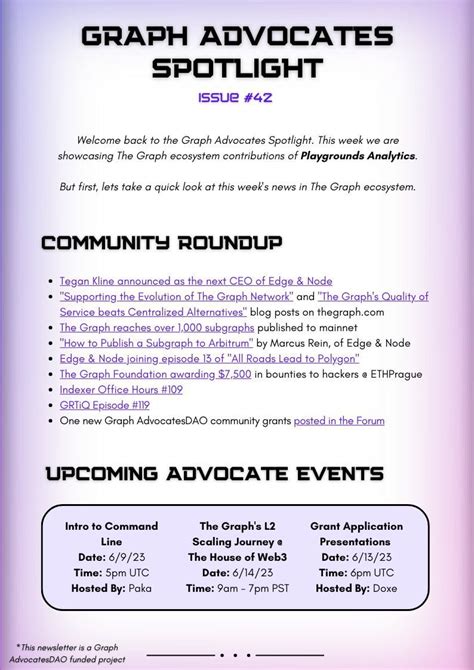 Graph Advocates Spotlight Issue 42 Rthegraph