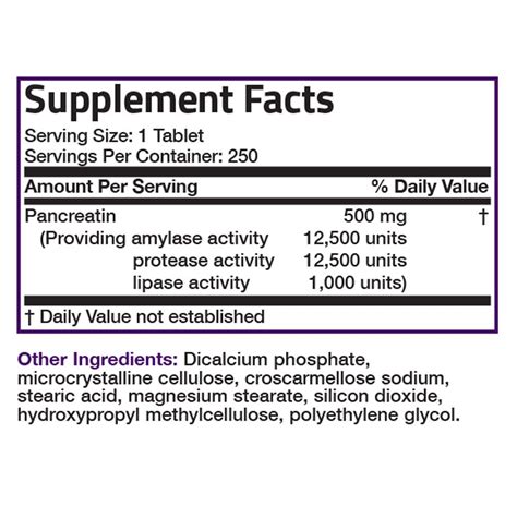 Multiple Enzymes Amylase Protease Lipase 250 Tablets Digestion