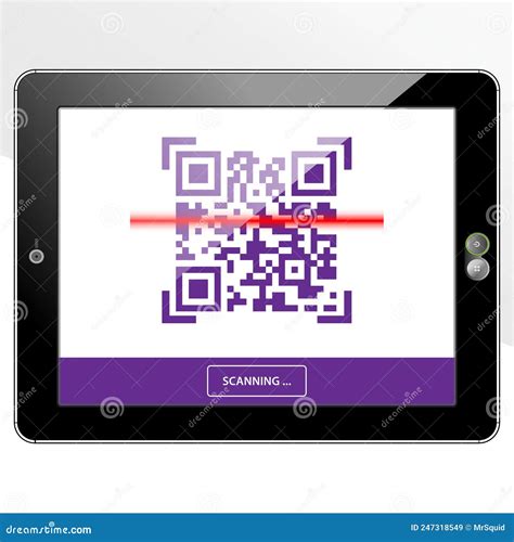 QR Code Scanning On A Tablet PC Stock Vector Illustration Of Tablet Software