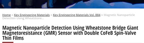 Magnetic Nanoparticle Detection Using Wheatstone Bridge Giant Magnetoresistance Gmr Sensor