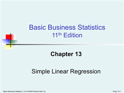 Simple Linear Regression Basic Business Statistics