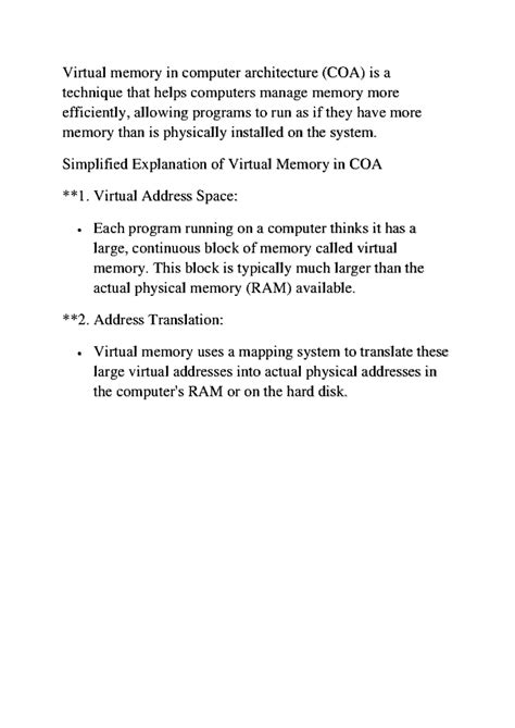 virtual memory in computer architecture simplified explanation of