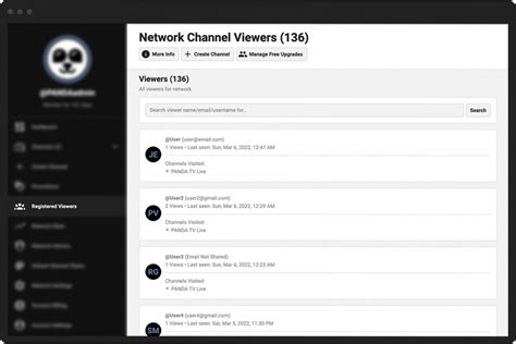 view your registered viewers and their profiles panda dashboard admins