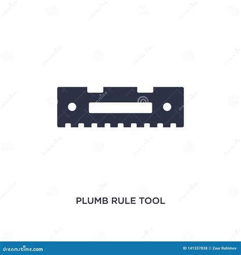 Plumb Rule Tool Icon On White Background Simple Element Illustration From Construction Concept