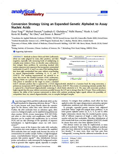 Pdf Conversion Strategy Using An Expanded Genetic Alphabet To Assay