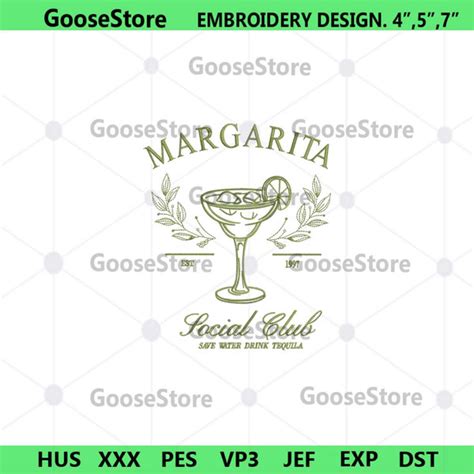 Margarita Machine Embroidery Design Social Club Embroidery Inspire