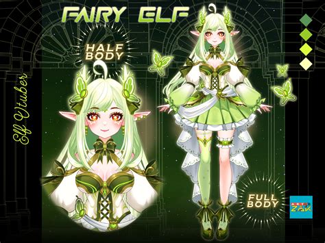 fairy elf lunara sylphsong vtuber model butterfly forest anime girl