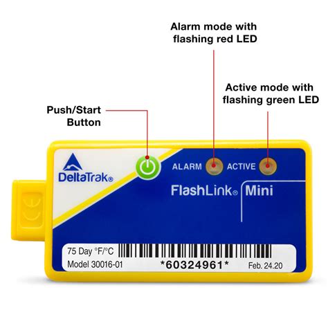 Data Loggers Deltatrak Flashlink® 75 Day Mini In Transit Logger Model 30016 01 10 Pack