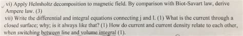 Solved Vi Apply Helmholtz Decomposition To Magnetic Field