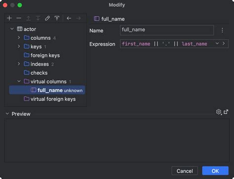 Virtual Columns Datagrip Documentation