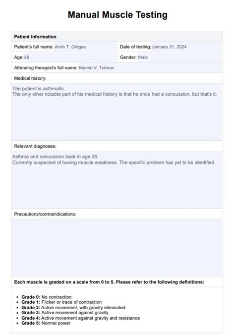 Manual Muscle Testing And Example Free Pdf Download