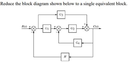 Solved Reduce The Block Diagram Shown Below To A Single