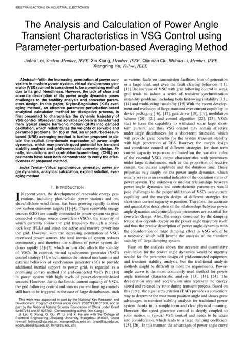 Pdf The Analysis And Calculation Of Power Angle Transient