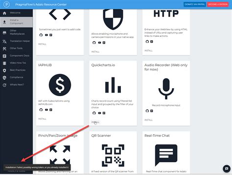 Install Not Working For Quickchart Io Component In Adalo Issue Pragmaflowinc Adalo