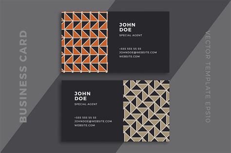 예술적 기하학적 패턴의 현대 기업 문구 모형 우아한 추상 명함 어두운 템플릿 샘플 텍스트가있는 깨끗하고 간단한 벡터 편집 가능한