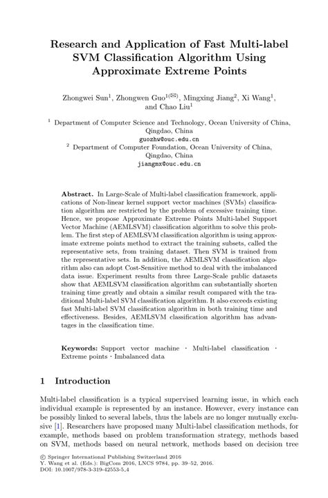 Pdf Research And Application Of Fast Multi Label Svm Classification