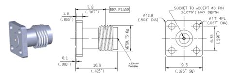 Coaxial 185mm Connectors Female Male Flange Mount 2 And 4 Holes