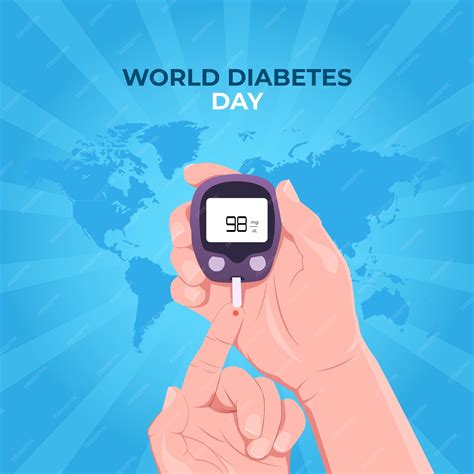 Premium Vector World Diabetes Day Poster With Illustration Hand Using