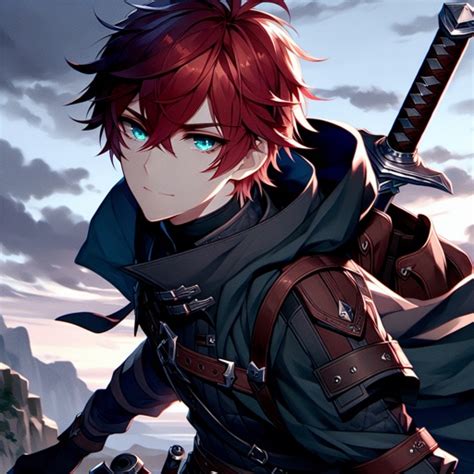 Anime Boy Fiery Red Hair Fanart