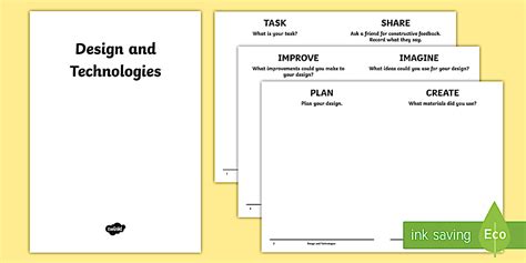 Editable Design Process Planning Booklet Teacher Made