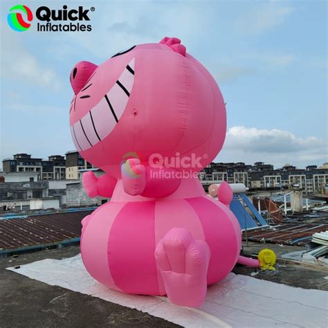 Inflatable Cat Pink Color Inflatable Big Mouth Cat Cartoon For