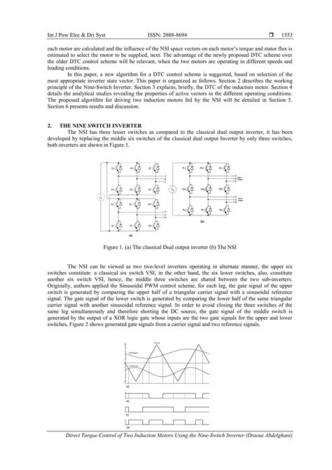 direct torque control of two induction motors using the nine switch