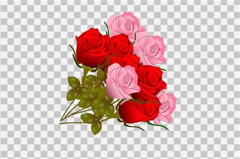 Premium Vector Vector Rose Realistic Rose Leaf And Bud With Red Flowers