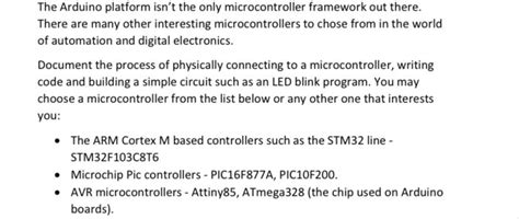 Solved The Arduino Platform Isn T The Only Microcontroller Chegg