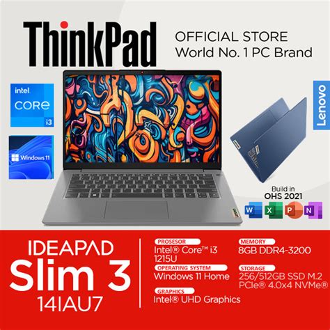 Jual Lenovo Ideapad Slim 3i Core I3 1215U 8GB RAM 512GB SSD Windows 11 OHS 14 Inch Full HD