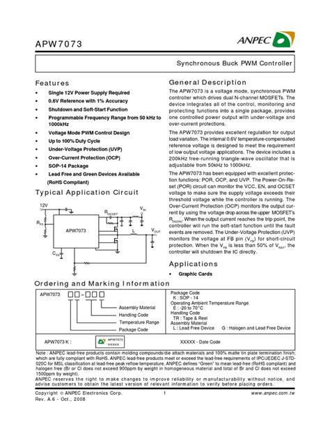 Features General Description Synchronous Buck Pwm Controller Pdf Capacitor Mosfet