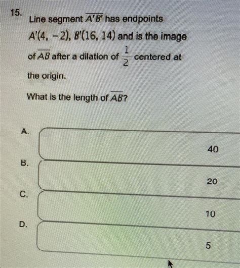Solved Line Segment AB Has Endpoints A B Chegg
