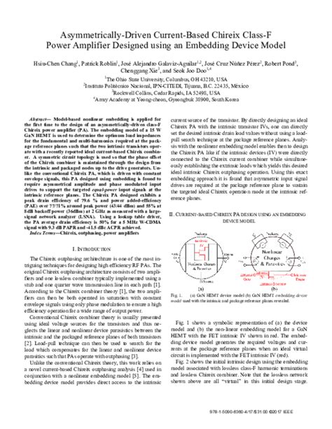 pdf asymmetrically driven current based chireix class f power