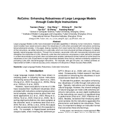 Rocoins Enhancing Robustness Of Large Language Models Through Code
