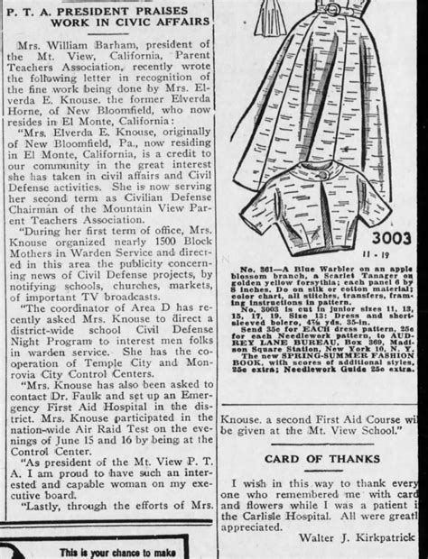 Work In Civil Affairs And School Pta Mrs Krouse In California ™