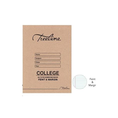 TREELINE College Exercise Book A4 F M 72 Pg