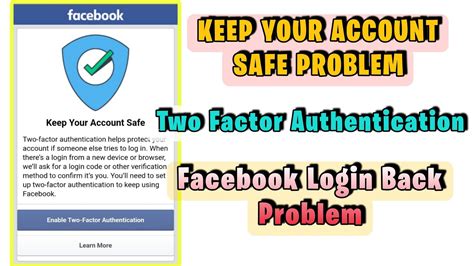 Facebook Keep Your Account Safe Problem Part 5 😂😁 Enable Two Factor