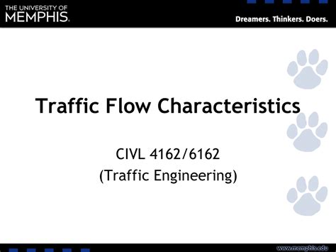 L1 Traffic Flow Parameters V4 Traffic Flow Characteristics Civl 4162 Traffic Engineering